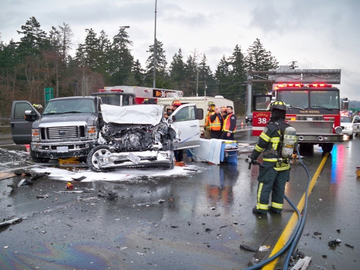 Truck Veers Into Oncoming Traffic On Tch Goldstream News Gazette