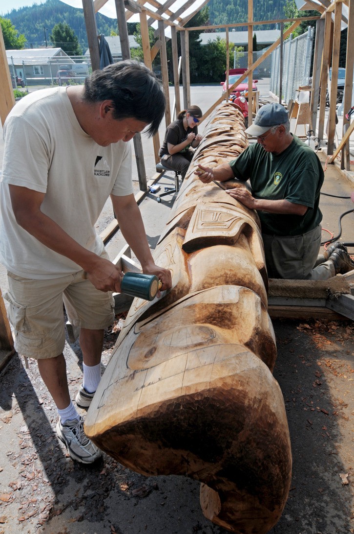 Carving a totem pole - The Smithers Interior News