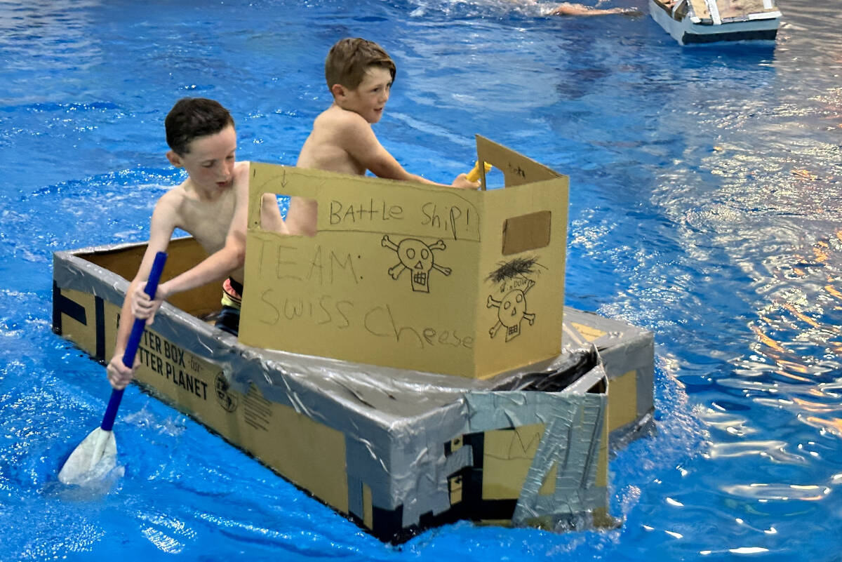 The annual Cardboard Boat Race at the Kimberley Aquatic Centre ...