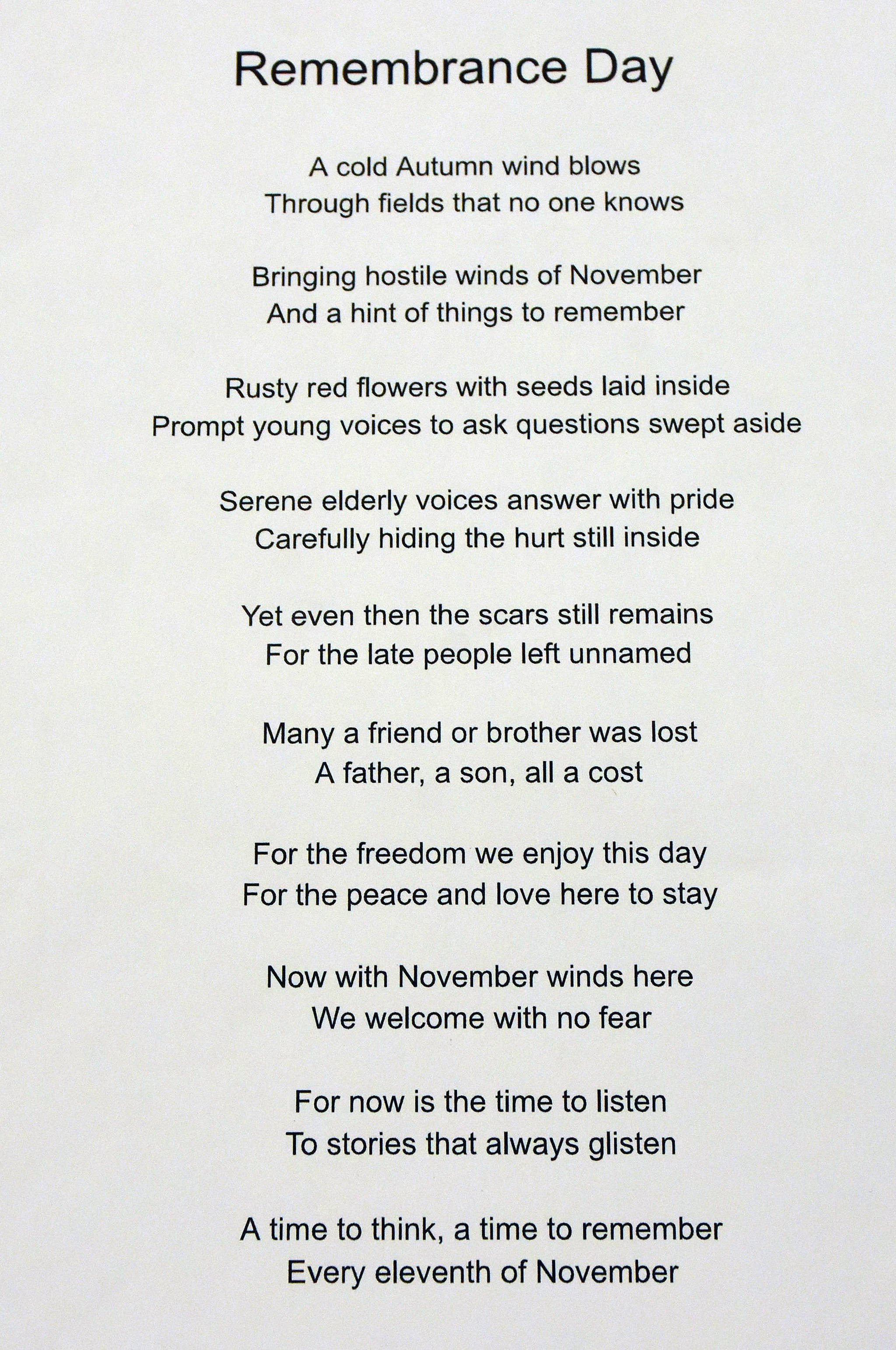 Poppy Day Poem