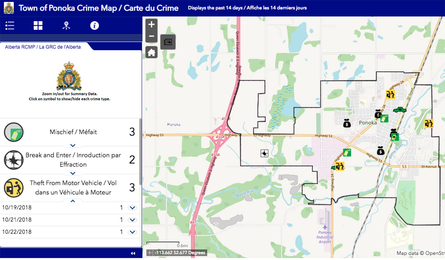 Ponoka crime mapping tool allows public to notice trends - Ponoka News